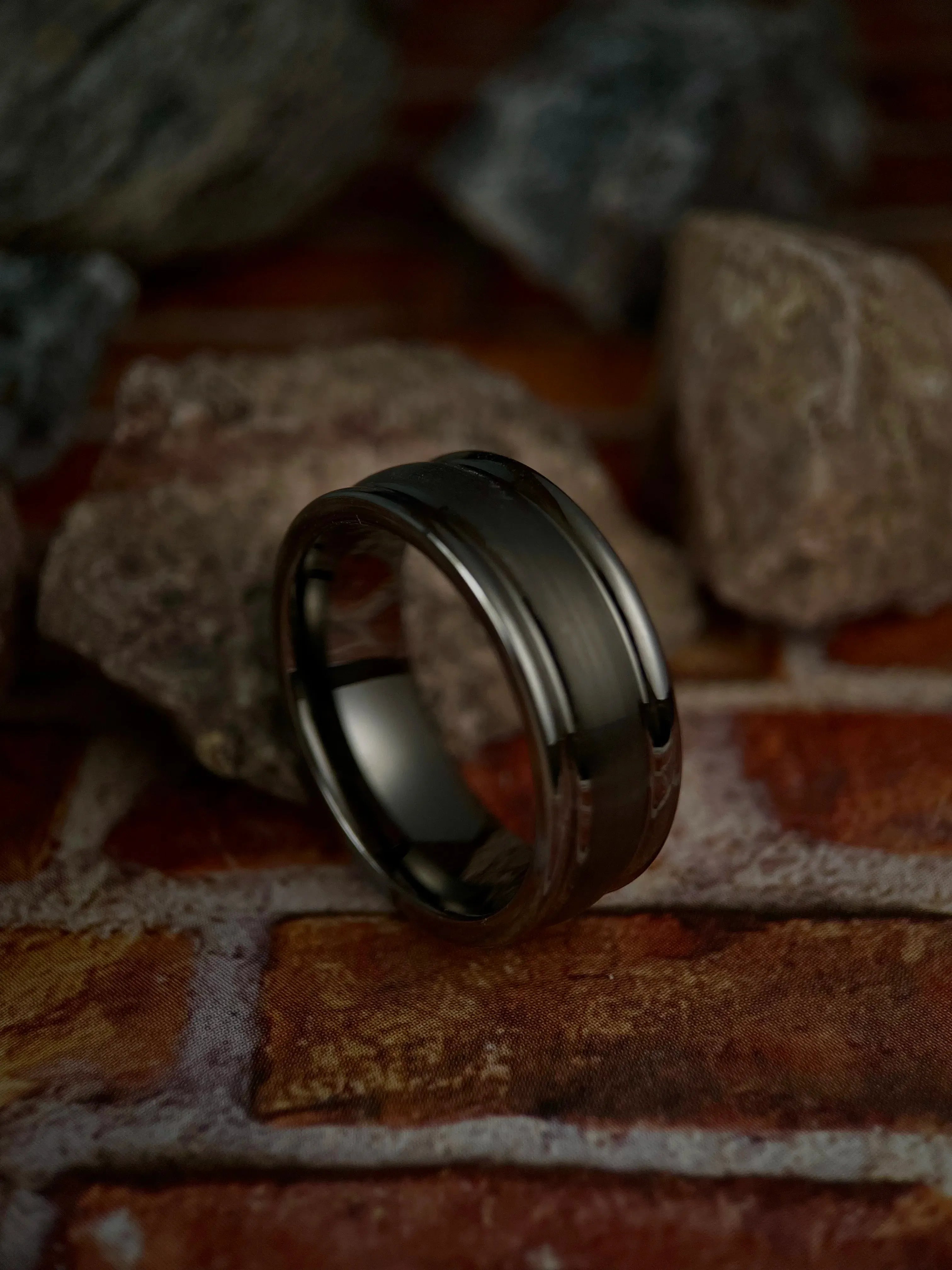 Deneb’s Elegance: Classic Brushed Dome Tungsten Ring – Regalia Rings